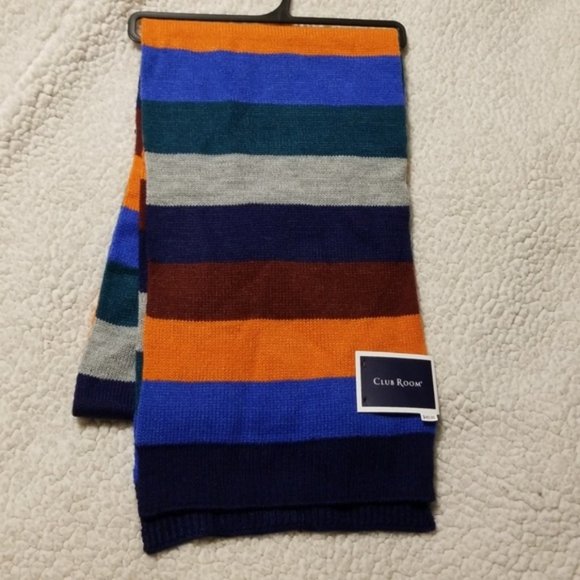 Club Room | Accessories | Nwt Club Room Multi Color Striped Scarf ...
